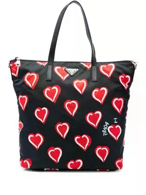 Prada 2013-2026 Tessuto Stampato Satchel - Black