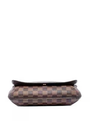 LOUIS VUITTON 2002 Damier Ebene Musette Tango Long Strap Crossbody Bag