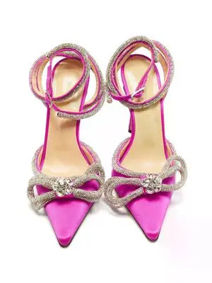 Mach & Mach Crystal Embellished Bow Pumps - Pink