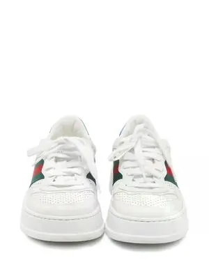 Gucci Chunky B Perforated Sneakers With Web Stripe Detail