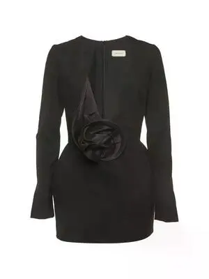Magda Butrym Floral-appliqué Mini Dress - Black