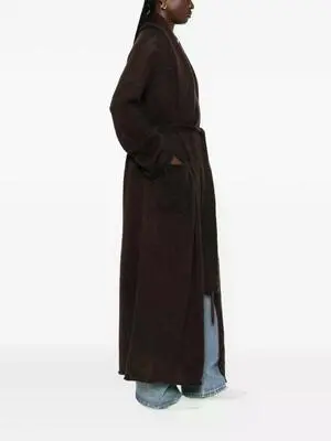 Andamane Belted Shawl-collar Cardigan - Brown