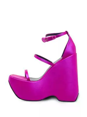 Versace Medusa Platform Wedge Sandals - Pink