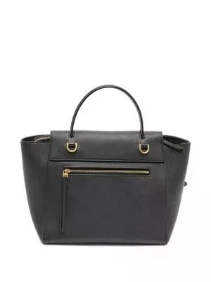Celine Micro Belt Leather Tote Bag - Black