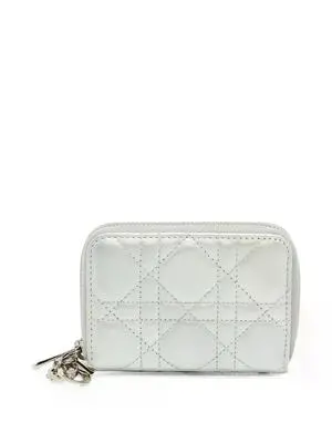 Dior 2023 Lady Voyageur Cannage Wallet - Silver