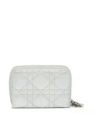 Dior 2023 Lady Voyageur Cannage Wallet - Silver