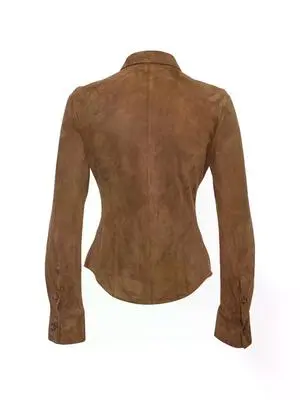 Magda Butrym Suede Long-sleeve Shirt - Brown