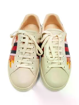 Gucci Ace Flame-embroidered Sneakers