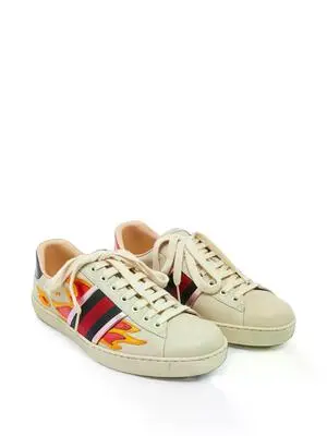 Gucci Ace Flame-embroidered Sneakers