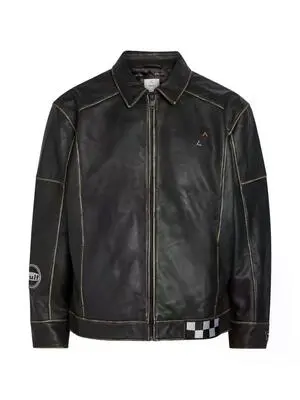 AN-Y1 Distressed-effect Panelled Jacket - Black
