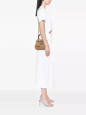 Gucci 2000-2015 Mini Polished Leather Bamboo Lady Lock Top Handle Bag Satchel - Brown