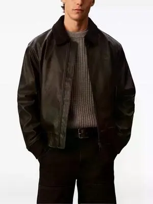Calvin Klein Shearling-collar Faux-leather Jacket