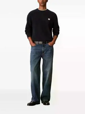 Calvin Klein Waffle-knit Logo-patch Sweater