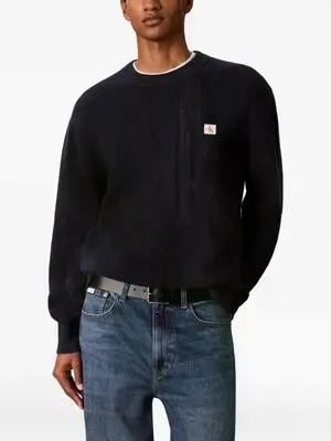 Calvin Klein Waffle-knit Logo-patch Sweater