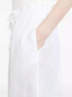 JAMES PERSE Drawstring Linen Trousers - White