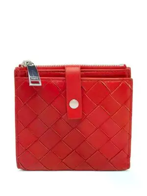 Bottega Veneta Intrecciato Leather Wallet - Red