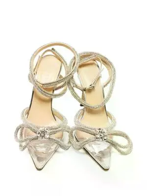 Mach & Mach Double Bow Ankle Strap Pumps