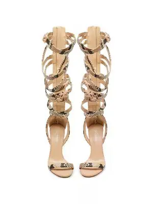 GIUSEPPE ZANOTTI Snakeskin Embossed Gladiator Sandals