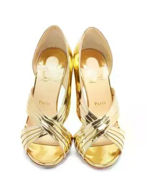 CHRISTIAN LOUBOUTIN Norina Criss-cross Heeled Sandals - Gold