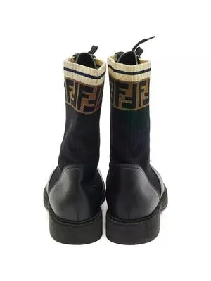 Fendi Ff Motif Lace-up Boots