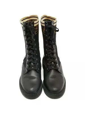 Fendi Ff Motif Lace-up Boots