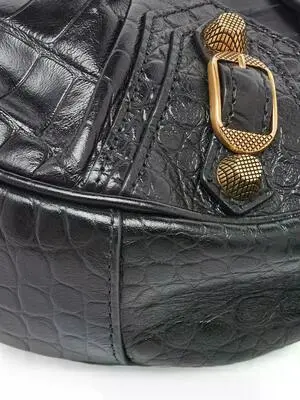 Balenciaga 2010 Le Cagole Croc-embossed Shoulder Bag