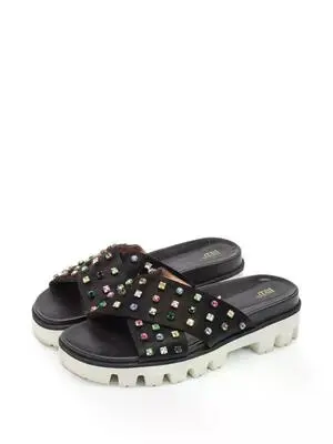 Valentino Garavani Embellished Criss-cross Platform Sandals