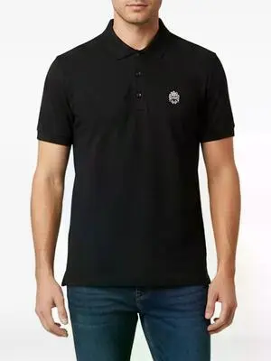 Dolce & Gabbana Crest Embroidered Polo Shirt - Black