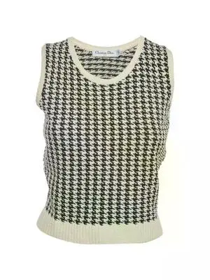 Dior Houndstooth Knit Cardigan Set