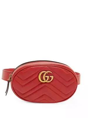 Gucci Gg Marmont Matelassé Belt Bag - Red