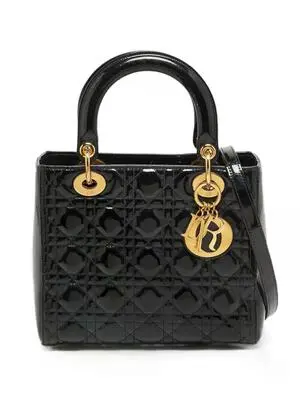 Dior 2013 Medium Lady Cannage Tote Bag - Black
