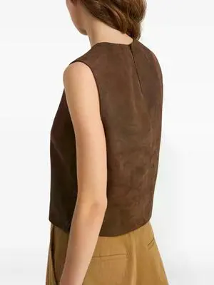YVES SALOMON Sleeveless Suede Top