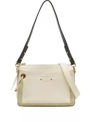 Chloé Suede Leather Ring Detail Bag - White