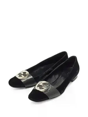 Gucci Gg Medallion Velvet Ballet Flats