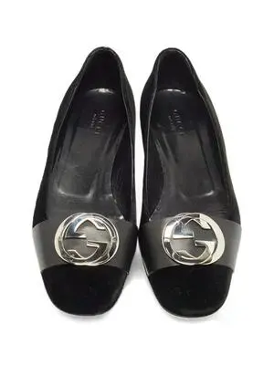 Gucci Gg Medallion Velvet Ballet Flats