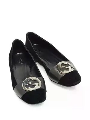 Gucci Gg Medallion Velvet Ballet Flats