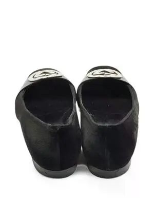 Gucci Gg Medallion Velvet Ballet Flats