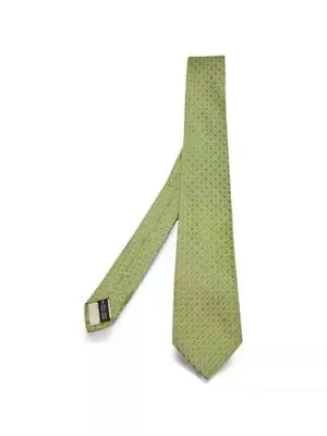 FERRAGAMO Gancini Motif Tie - Green