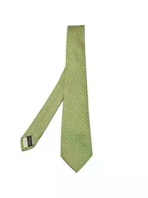 FERRAGAMO Gancini Motif Neck Tie - Green
