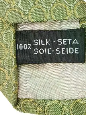 FERRAGAMO Gancini Motif Neck Tie - Green