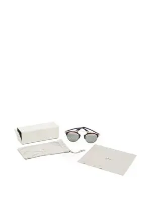 Dior Soreal1 Round Frame Sunglasses With Gold-tone Hardware - Blue