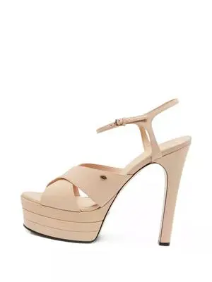 Gucci Angel Leather Platform Sandals