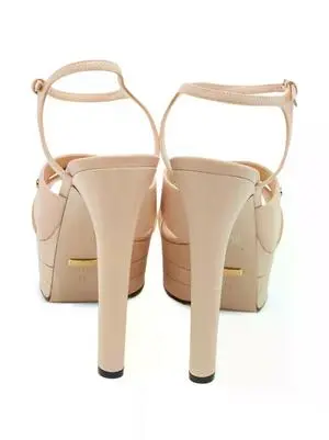 Gucci Angel Leather Platform Sandals