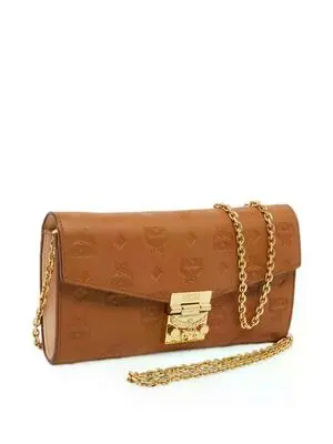 Mcm Patricia Laurel Lock Wallet On Chain - Brown