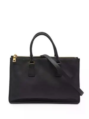 Prada Logo-plaque Double-zip Handbag - Black