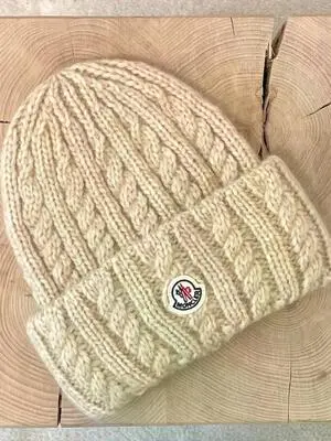 Moncler Cable Knit Wool Blend Beanie