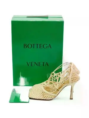 Bottega Veneta Stretch Ankle Strap Pumps - White