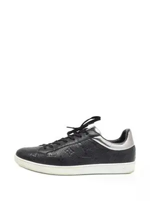 LOUIS VUITTON Monogram Pattern Leather Sneakers - Black