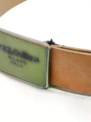 Dolce & Gabbana Logo-plaque Leather Belt