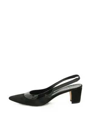Manolo Blahnik Pointed-toe Slingback Mules - Black